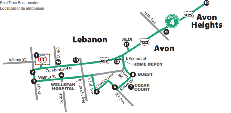 Lebanon Transit (Fixed) Bus Route / RUTA 4: From Transfer Station ...