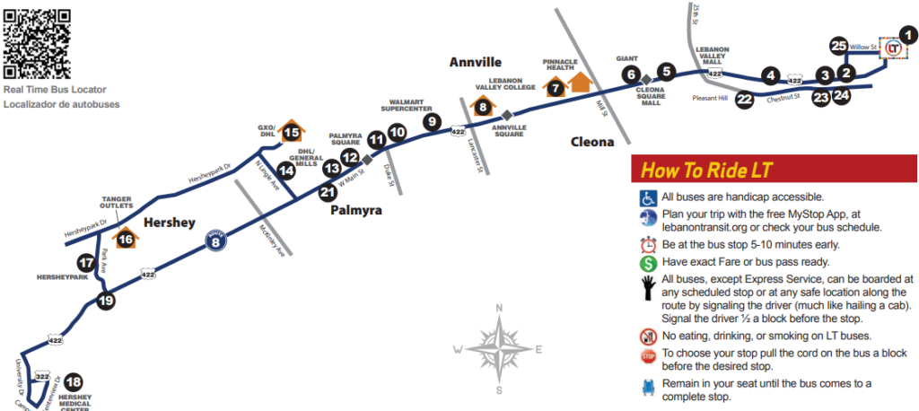 Lebanon Transit (Fixed) Bus Route / RUTA 8: From Transfer Station ...