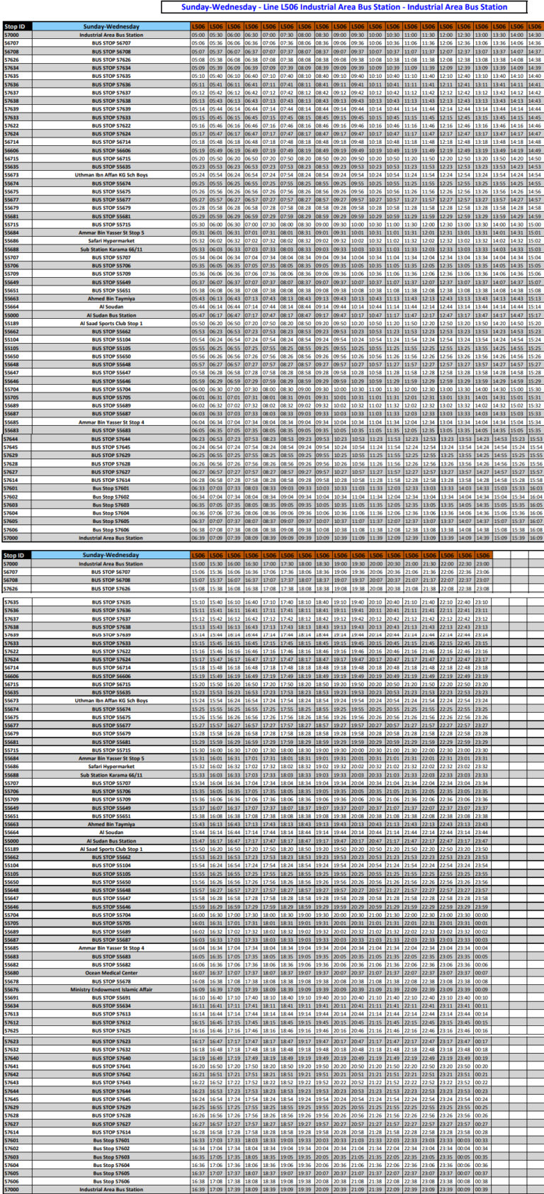 Mowasalat Bus Route / Line L506: From Industrial Area Bus Station Qatar ...