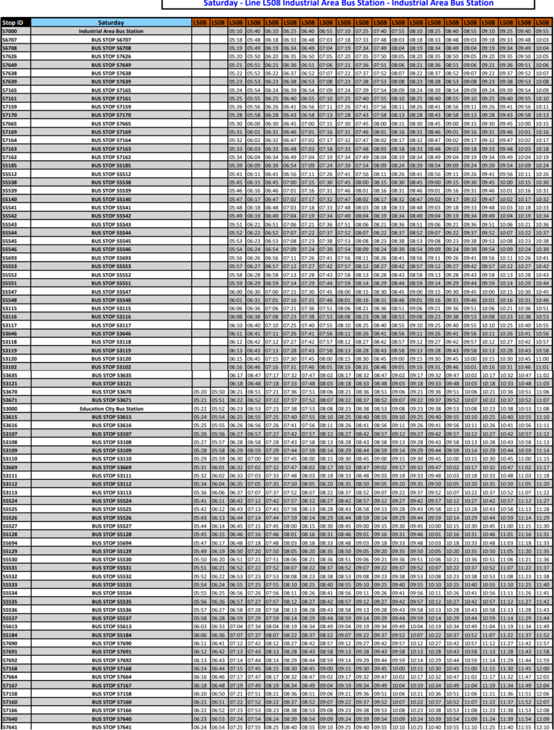 Mowasalat Bus Route / Line L508: From Industrial Area Bus Station Qatar ...