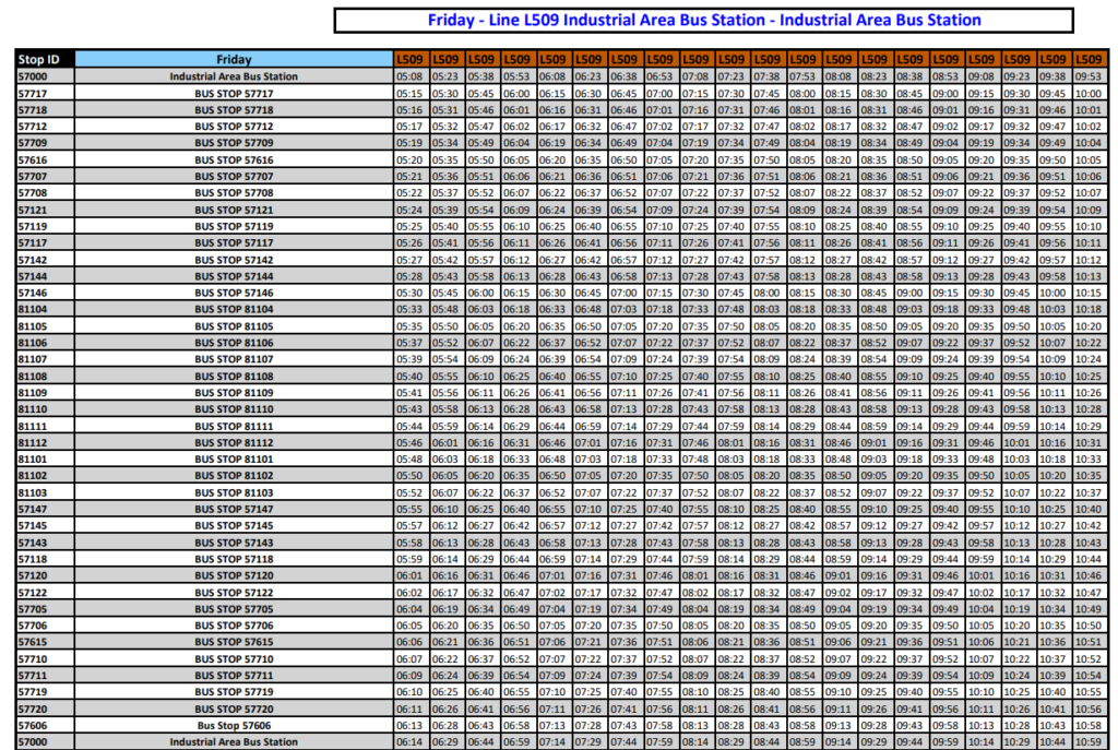 Mowasalat Bus Route / Line L509: From Industrial Area Bus Station Qatar ...