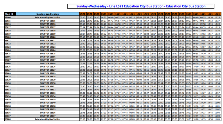 Mowasalat Bus Route / Line L521: From Education City Bus Station Qatar ...