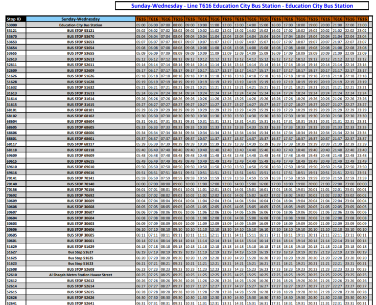Mowasalat Bus Route / Line T616: From Education City Bus Station (Vice ...