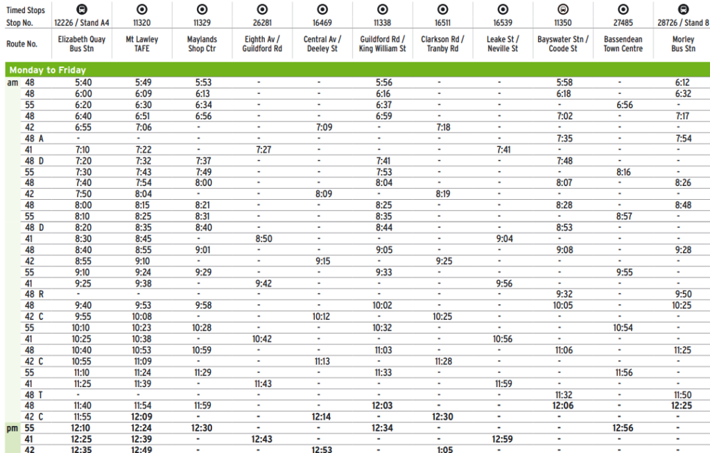Transperth Bus Route 48 From Perth - Morley Bus Stn Australia ...