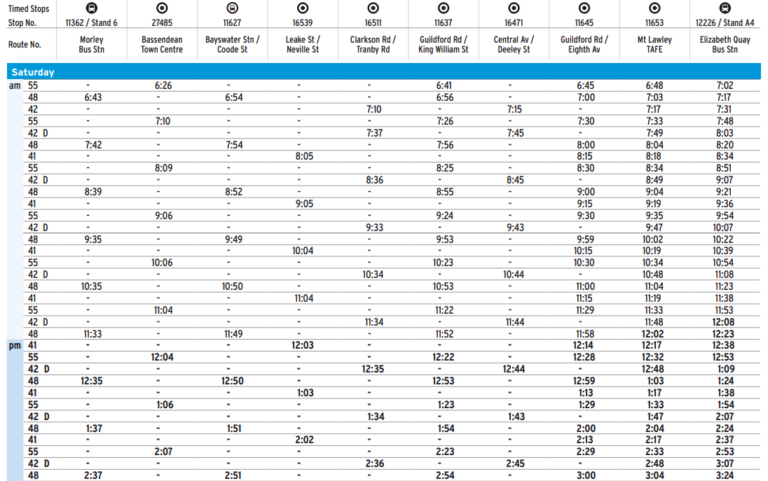 Transperth Bus Route 48 From Perth - Morley Bus Stn Australia ...
