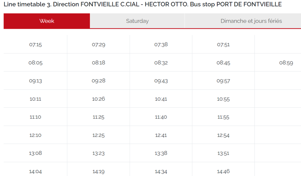 Autobus de Monaco Bus Line 3: From Fontvieille C.cial to Hector Otto ...