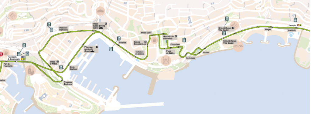 Autobus de Monaco Bus Line 6: From Fontvieille C.Cial - Larvotto to ...