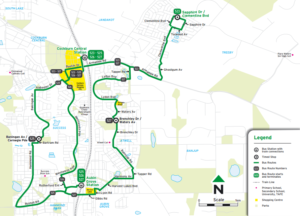 Transperth Bus Route 523 From Cockburn Central Stn - Treeby Australia ...
