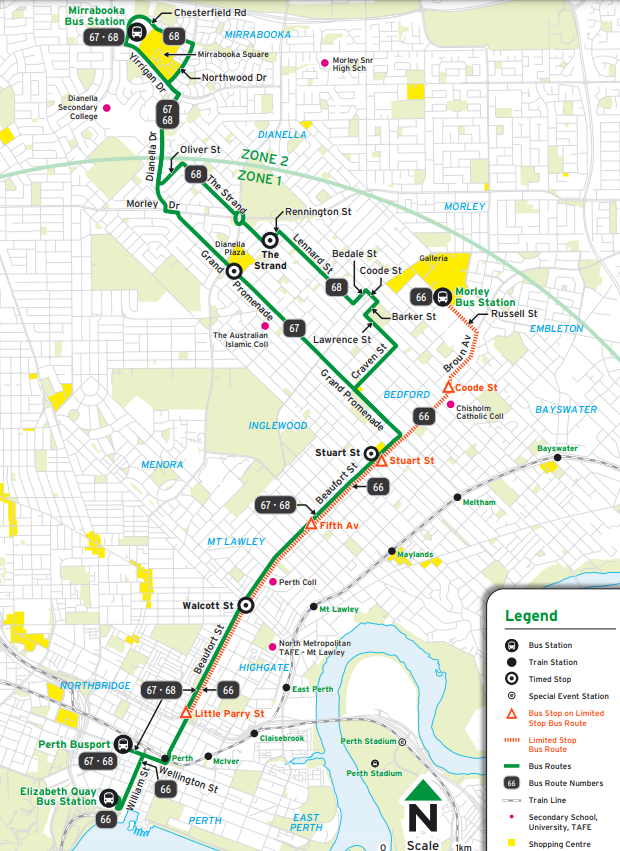 Transperth Bus Route 930 From Perth Thornlie Stn Timetables Route