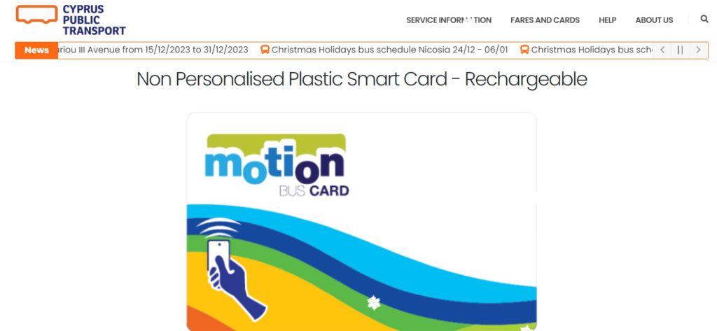 Motion Bus Card, Cyprus: How to buy, Recharge the card, Check the ...