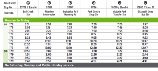 Transperth Bus Route 179 From Bull Creek Stn - Perth Australia ...