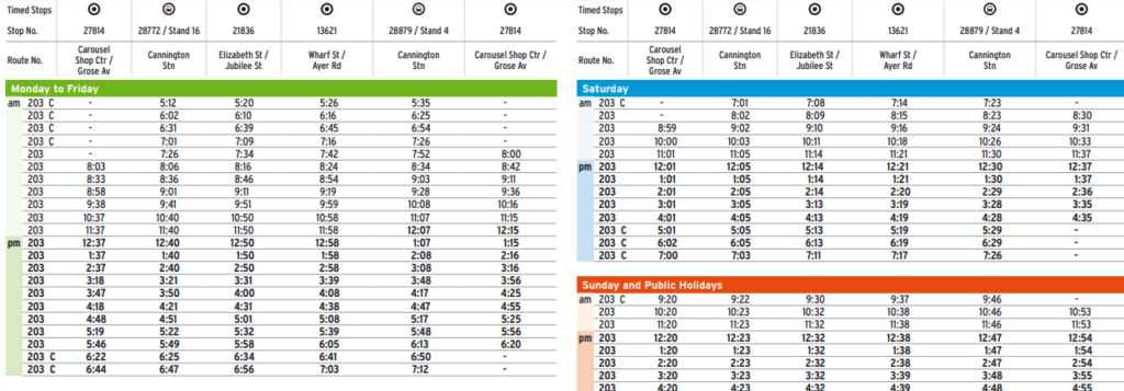Transperth Bus Route 203 From Carousel Shop Ctr (Anti-Clockwise ...
