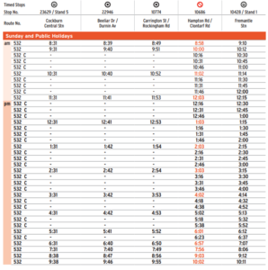 Transperth Bus Route 532 From Cockburn Central Stn - Fremantle Stn ...