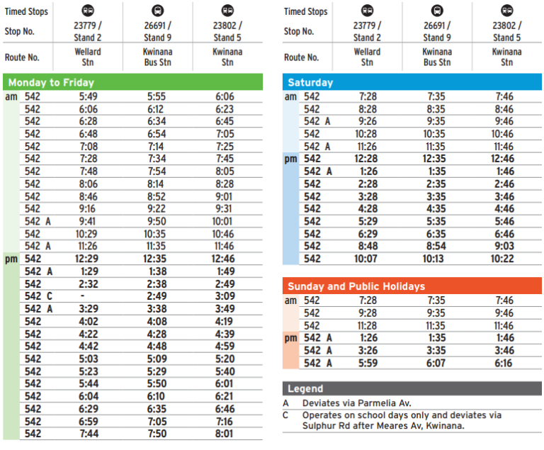 Transperth Bus Route 540 From Kwinana Stn - Kwinana Bus St Australia ...