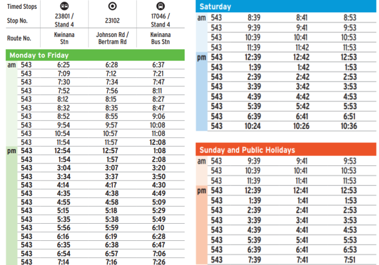 Transperth Bus Route 543 From Kwinana Stn (Vice - Versa) Australia ...