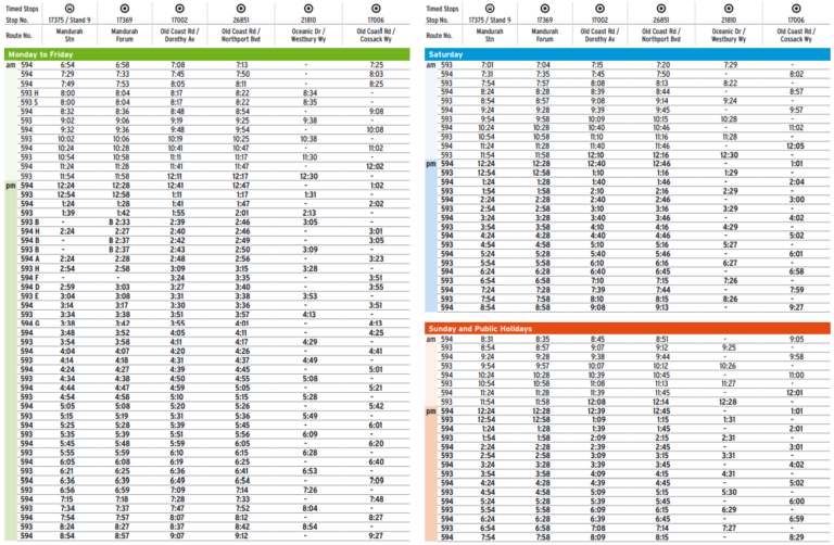 Transperth Bus Route 594 From Mandurah Stn - Dawesville East Australia ...