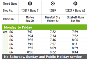 Transperth Bus Route 66 From Perth - Morley Bus Stn Australia ...