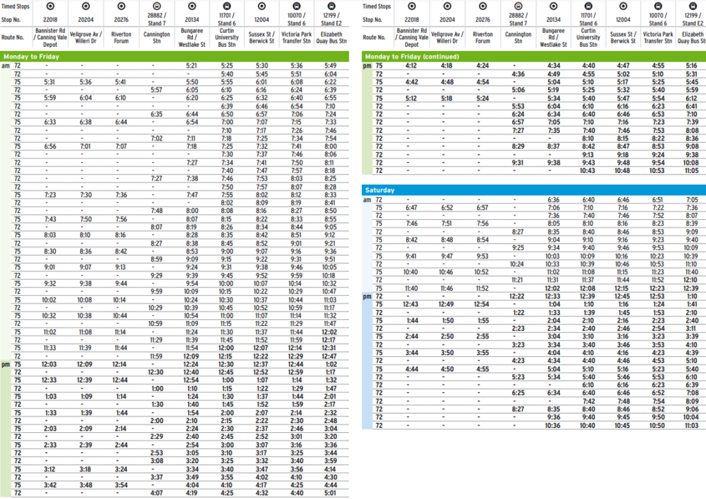 Transperth Bus Route 72 From Perth - Cannington Stn Australia ...