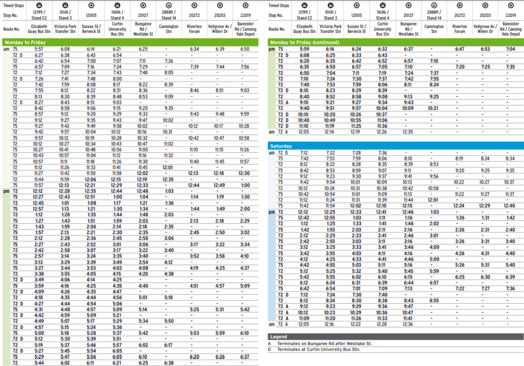 Transperth Bus Route 72 From Perth - Cannington Stn Australia ...