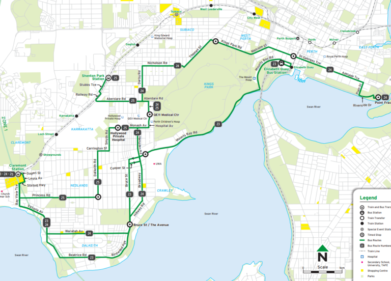 Transperth Bus Route 24 From East Perth - Claremont Stn Timetables ...