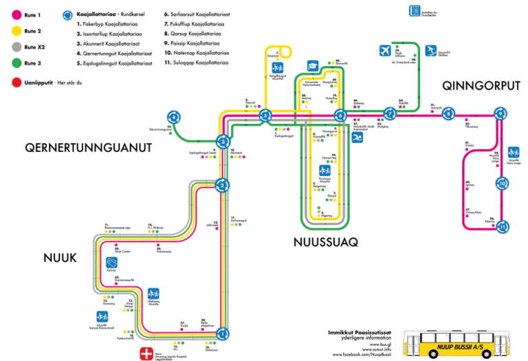 Greenland Bus Rute / Route X2: from Sarfaannguit to Qatserisut ...