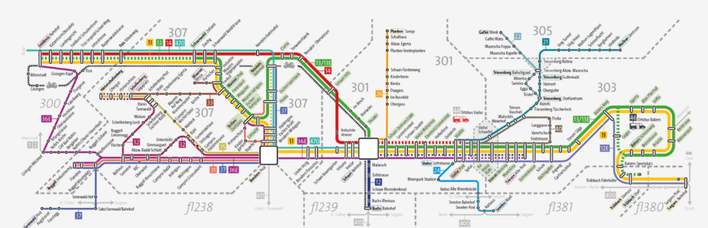 Liechtenstein Bus (LIEmobil) Route No: 470 from Schaan to Klaus ...