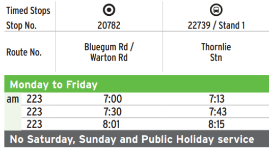 Transperth Bus Route 223 From Thornlie Stn - Thornlie Timetables, Route ...