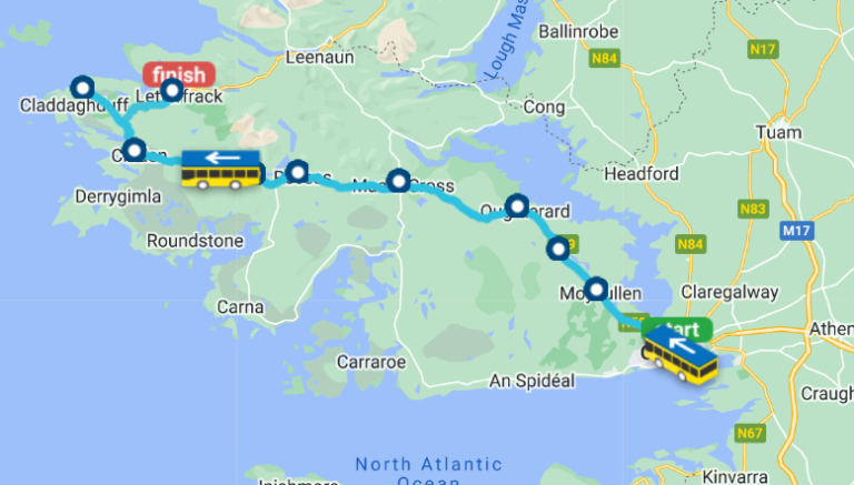 Ireland Citylink Bus Route No: 923 From Galway to Letterfrack (Vice ...