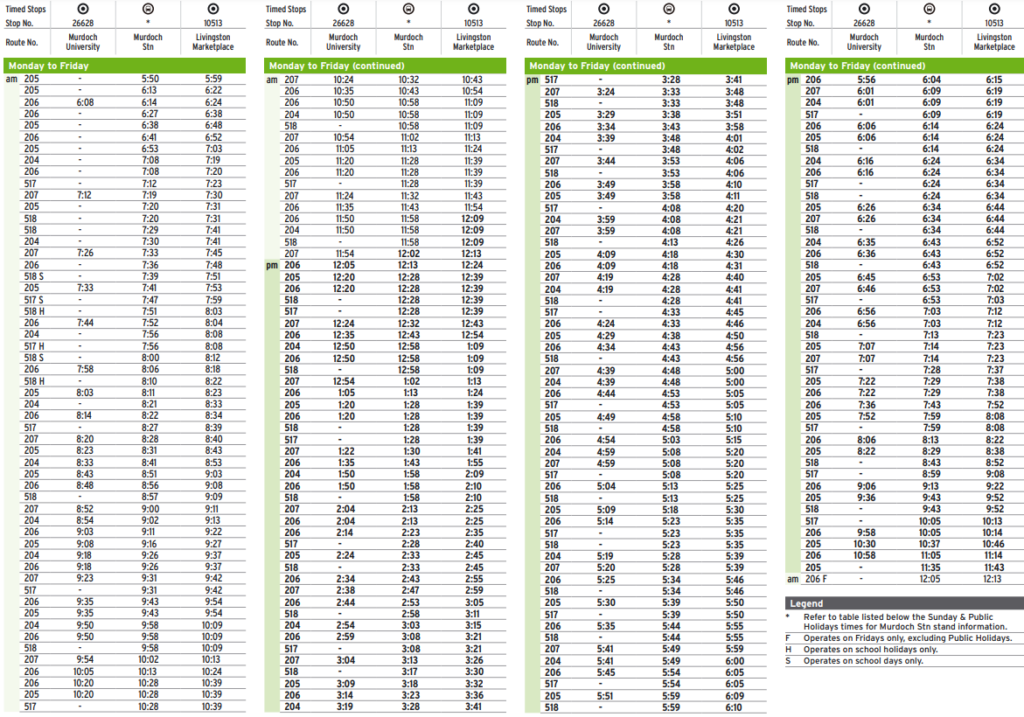 Transperth Bus Route 204 From Canning Vale to Murdoch University ...