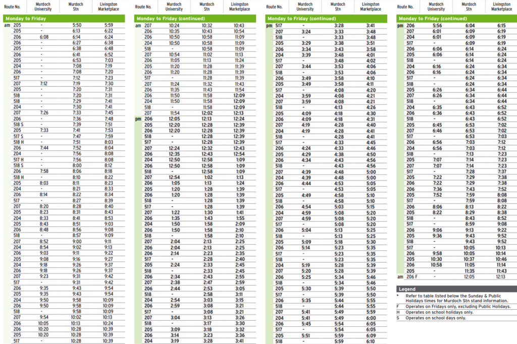 Transperth Bus Route 205 From Canning Vale to Murdoch University ...