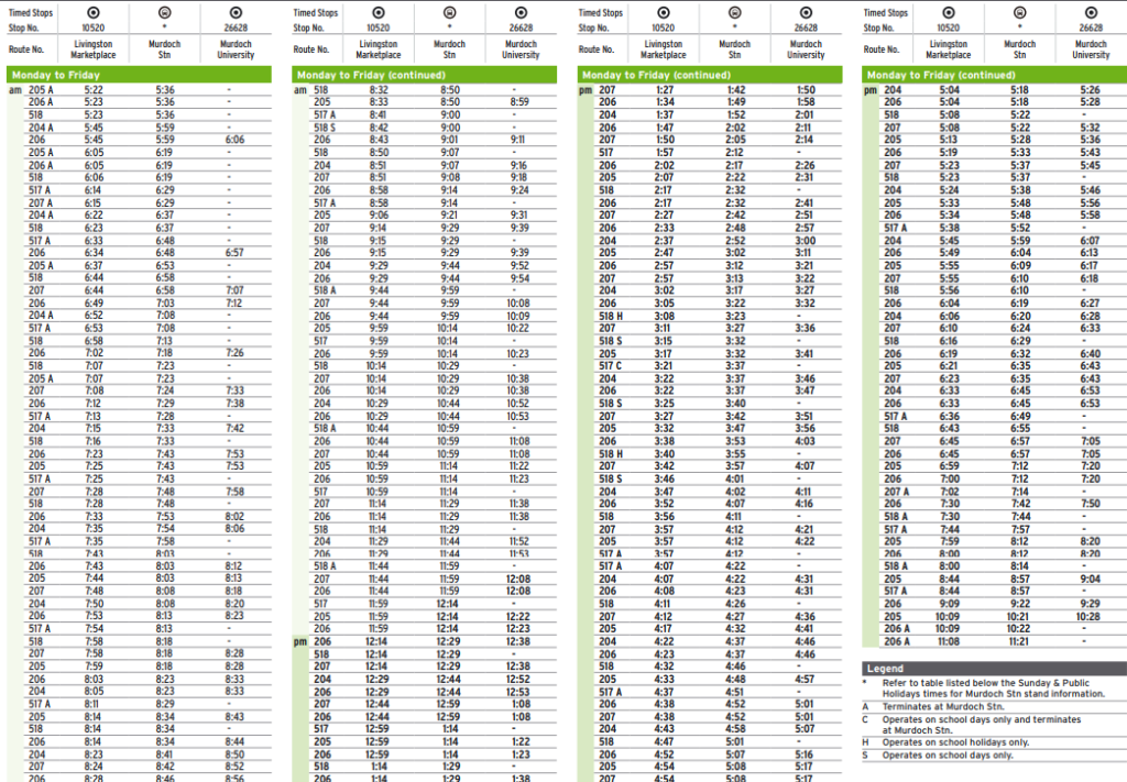 Transperth Bus Route 207 From Canning Vale to Murdoch University ...