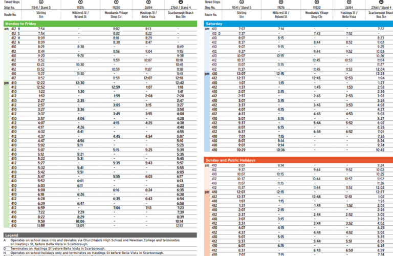 Transperth Bus Route 412 From Stirling Stn to Scarborough Beach Bus Stn ...
