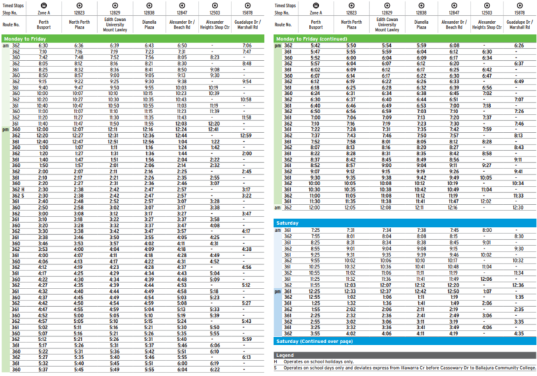Transperth Bus Route 362: Perth to Ballajur Timetables, Route Maps ...