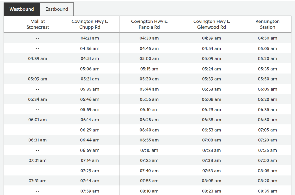 Marta bus Route no: 115 Covington Highway (Vice - Versa) in Atlanta ...