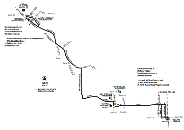 Marta bus Route no: 14 Street to Blandtown Atlanta Timetables, Route ...