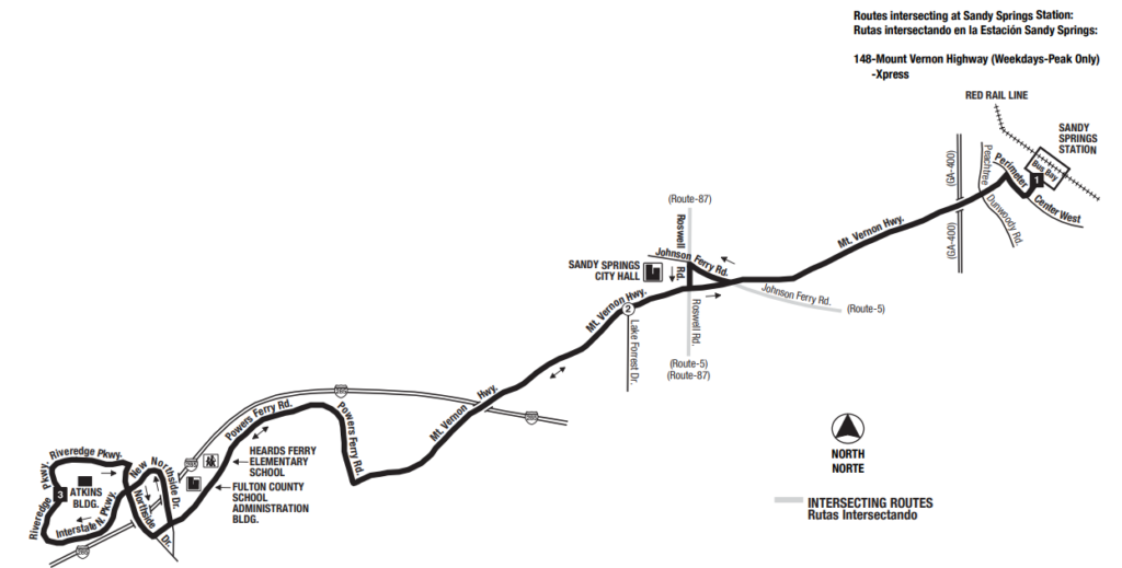 Marta bus Route no: 148 Mount Vernon Highway (Vice - Versa) in Atlanta ...
