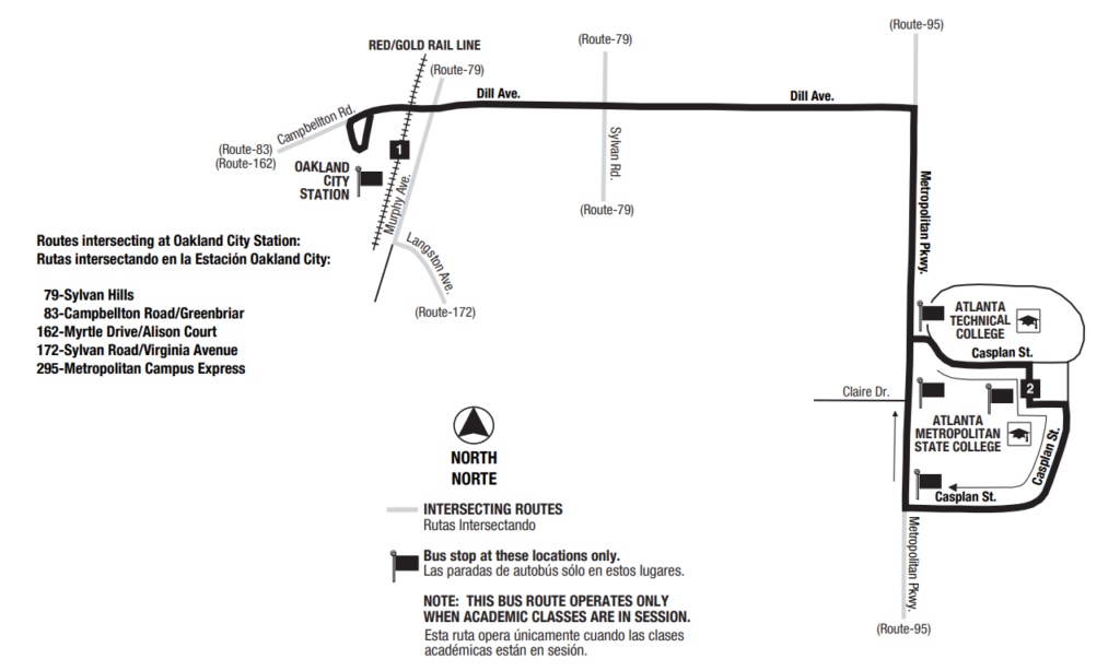 Marta bus Route no: 295 Metropolitan Campus Express (Vice - Versa) in ...