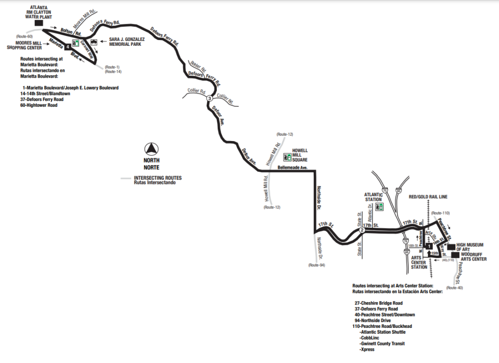 Marta bus Route no: 37 Defoors Ferry Road (Vice - Versa) in Atlanta ...