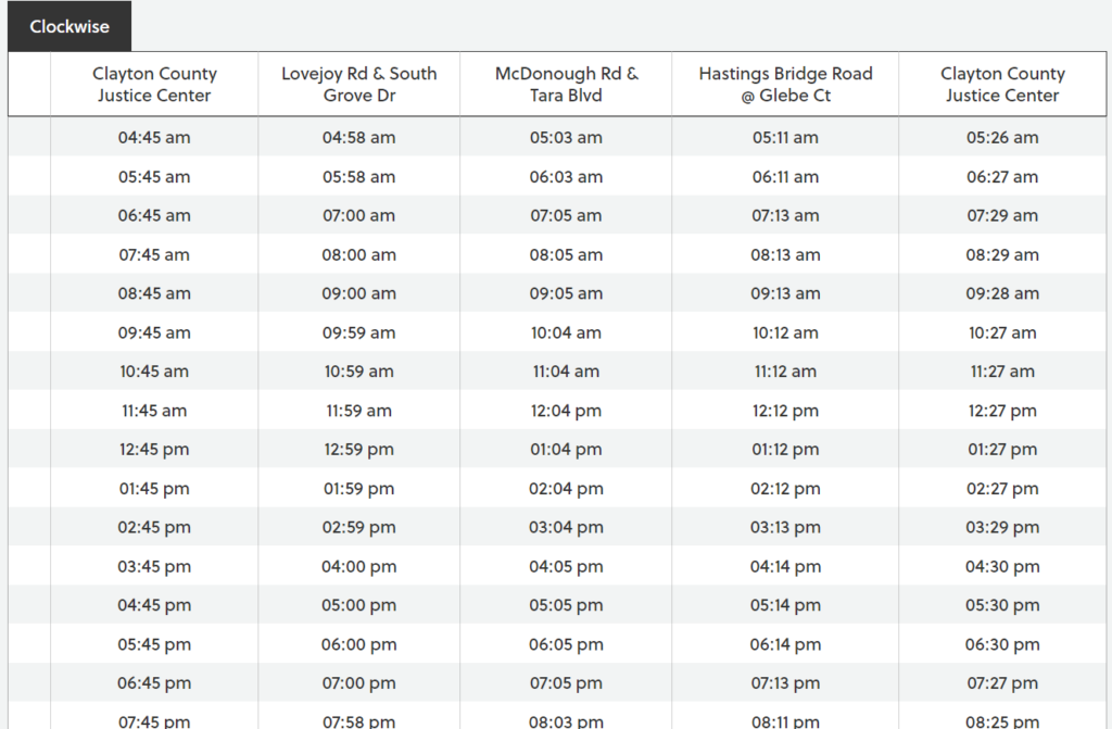 Marta bus Route no: 800 Lovejoy (Clockwise) in Atlanta Timetables ...