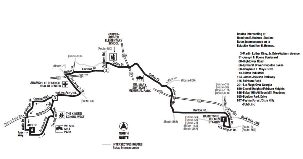 Marta bus Route no: 856 Baker Hills to Wilson Mill Meadows (Vice ...