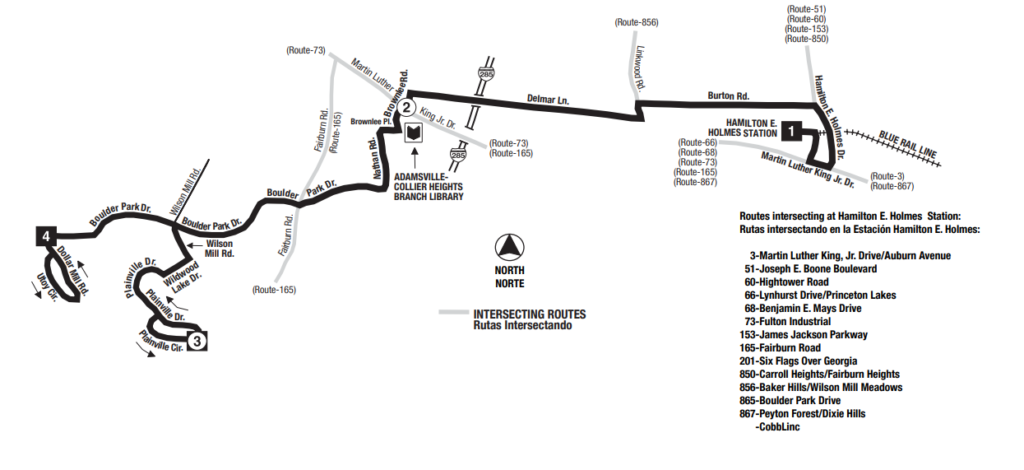 Marta bus Route no: 865 Boulder Park Drive (Vice - Versa) in Atlanta ...