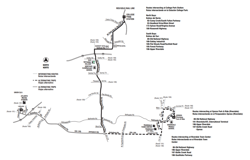 Marta bus Route no: 89 Old National Highway (Vice - Versa) in Atlanta ...