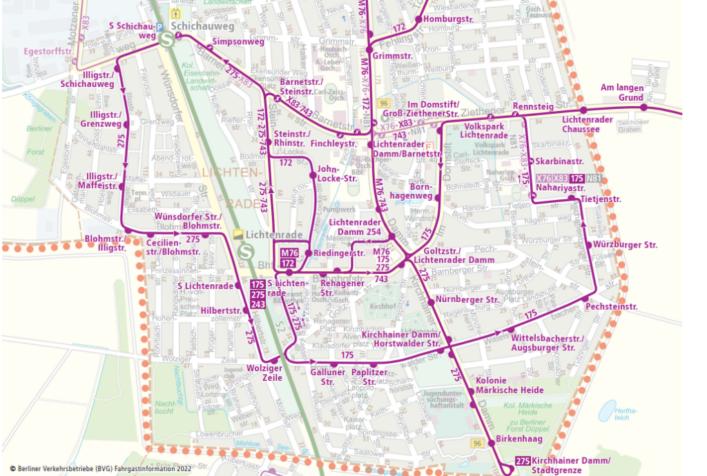 BVG Express bus 172 Rudow-Lichtenrade in Berlin Timetables, Route Maps ...