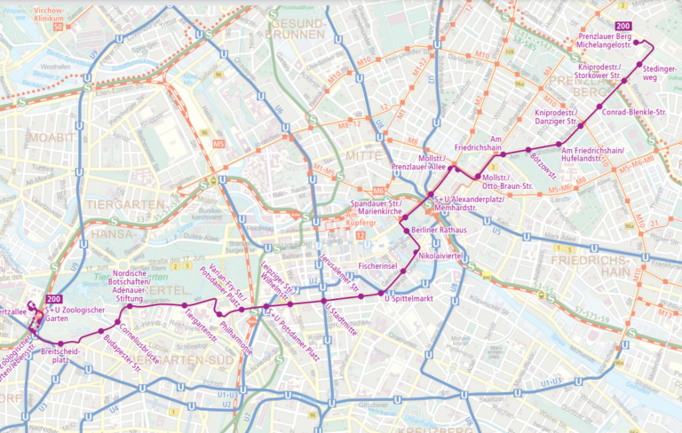 BVG Express bus 200 Zoologischer garden- Michelangelostr in Berlin ...